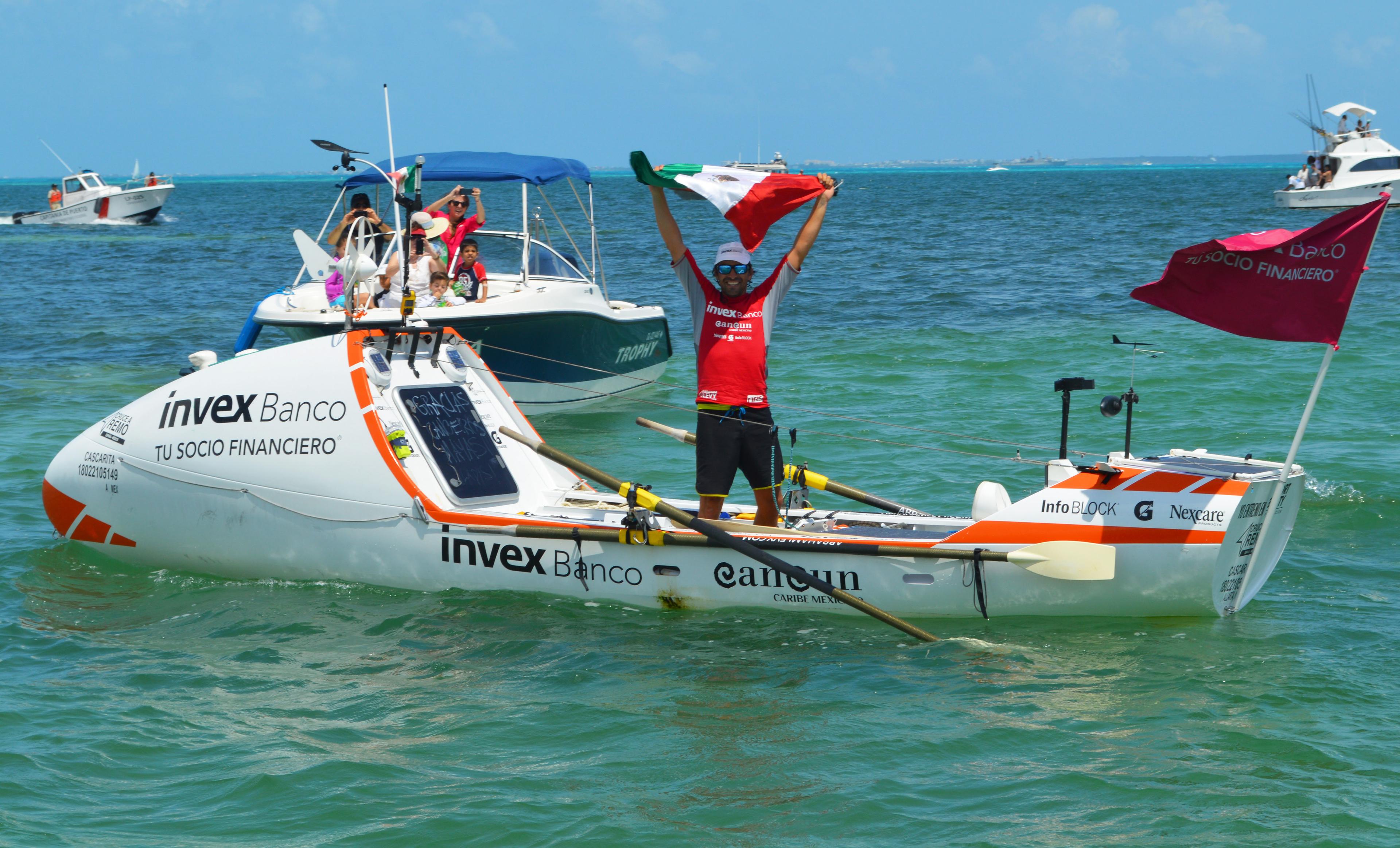Llegó Abraham Levy, el mexicano que remó de España a Cancún