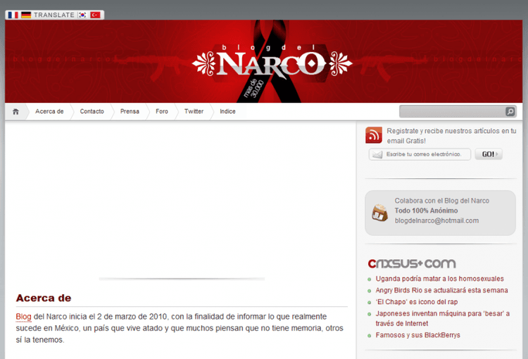 Los narcoblogs, bajo lupa de Estados Unidos