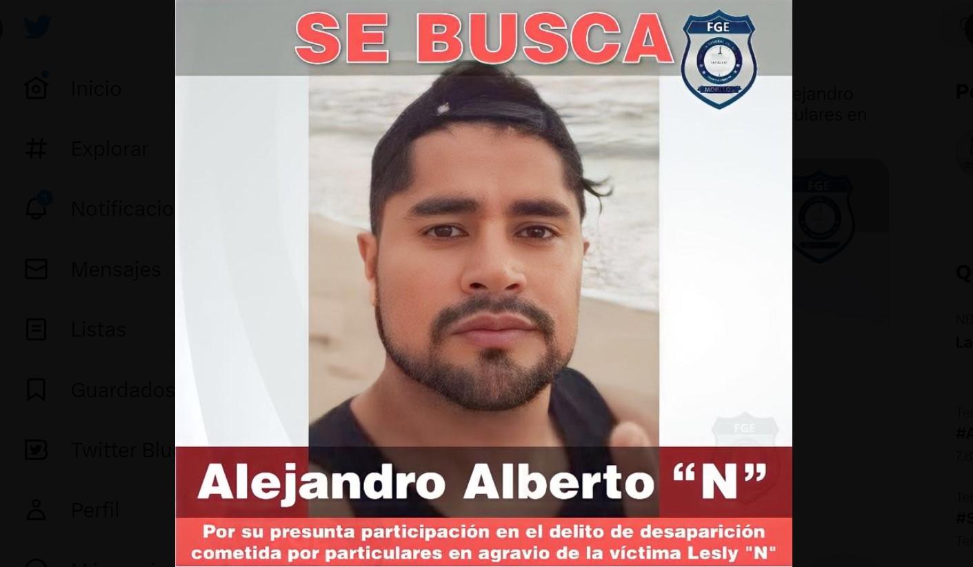 Fiscalía de Morelos busca a Alejandro Alberto “N” presunto responsable de la desaparición de ...