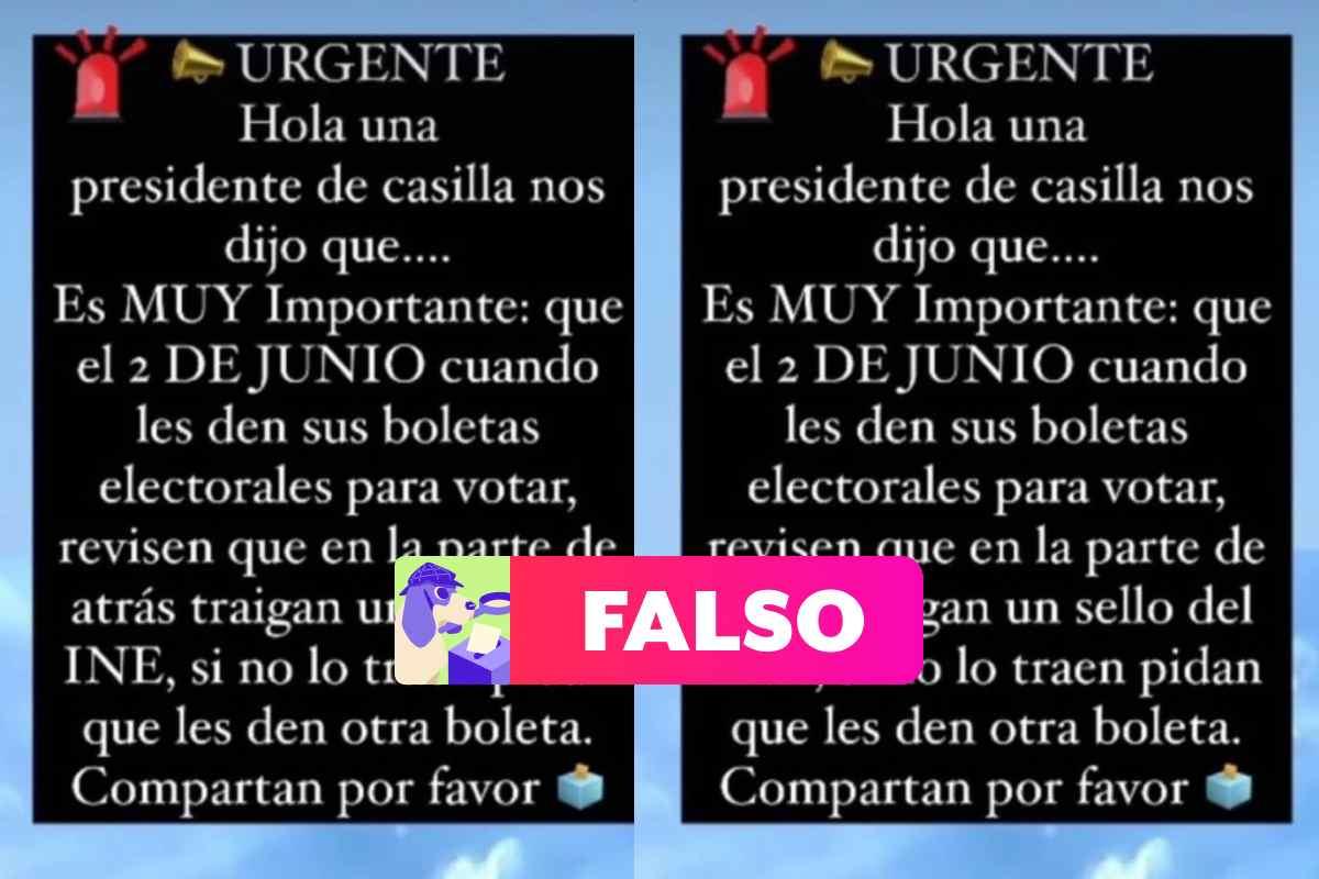 Es falso que tengas que cambiar tu boleta si no tiene el sello del INE ...