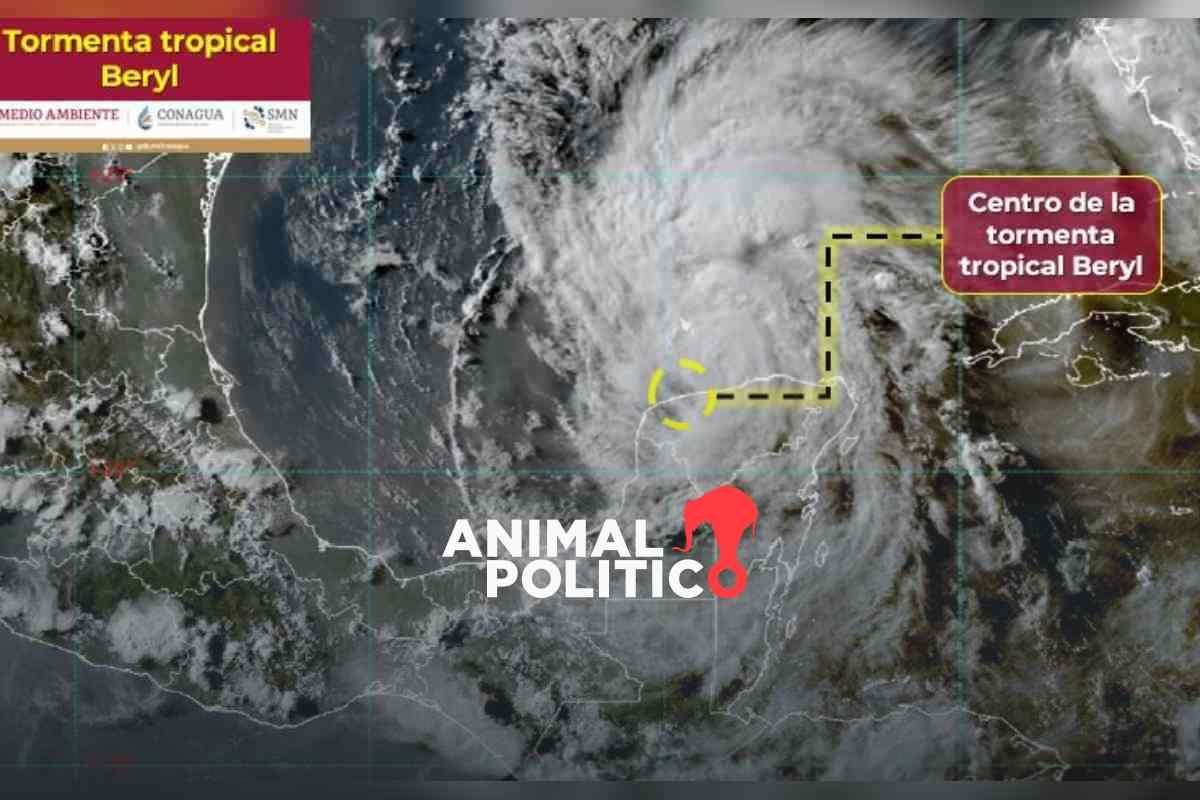 Beryl se degrada a tormenta tropical; sale de Yucatán y avanza hacia Tamaulipas y Texas