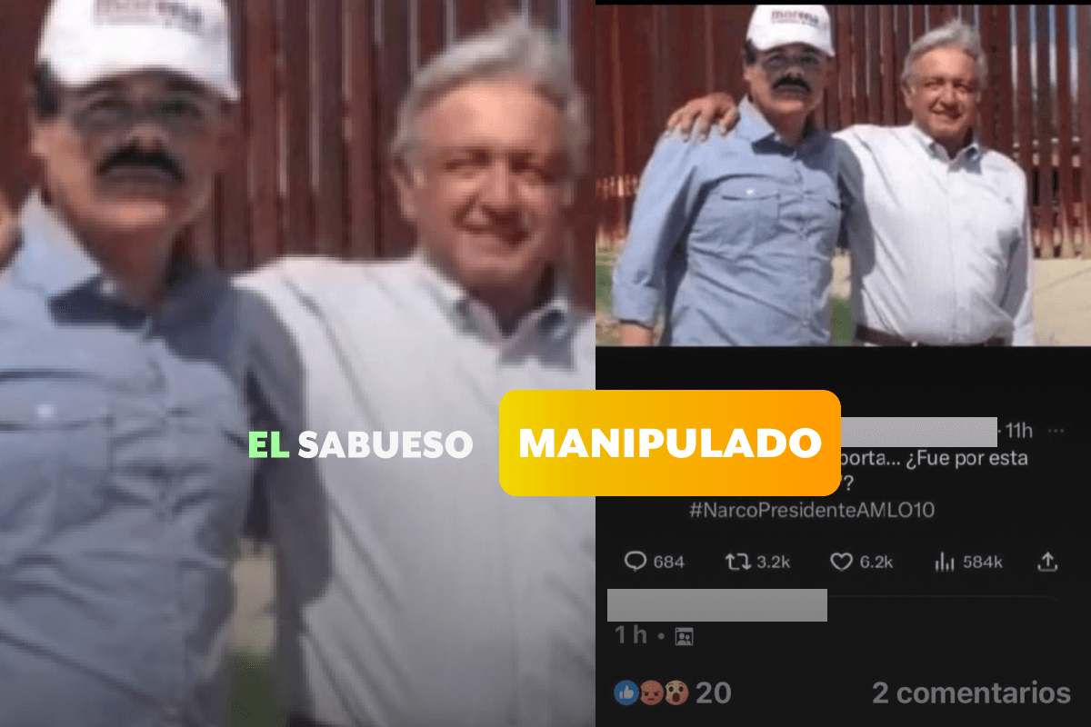 Esta foto de AMLO con ‘El Chapo’ no es real; está manipulada