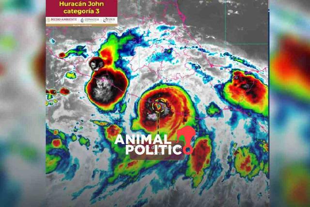 John toca tierra en Marquelia, Guerrero, como huracán categoría 3
