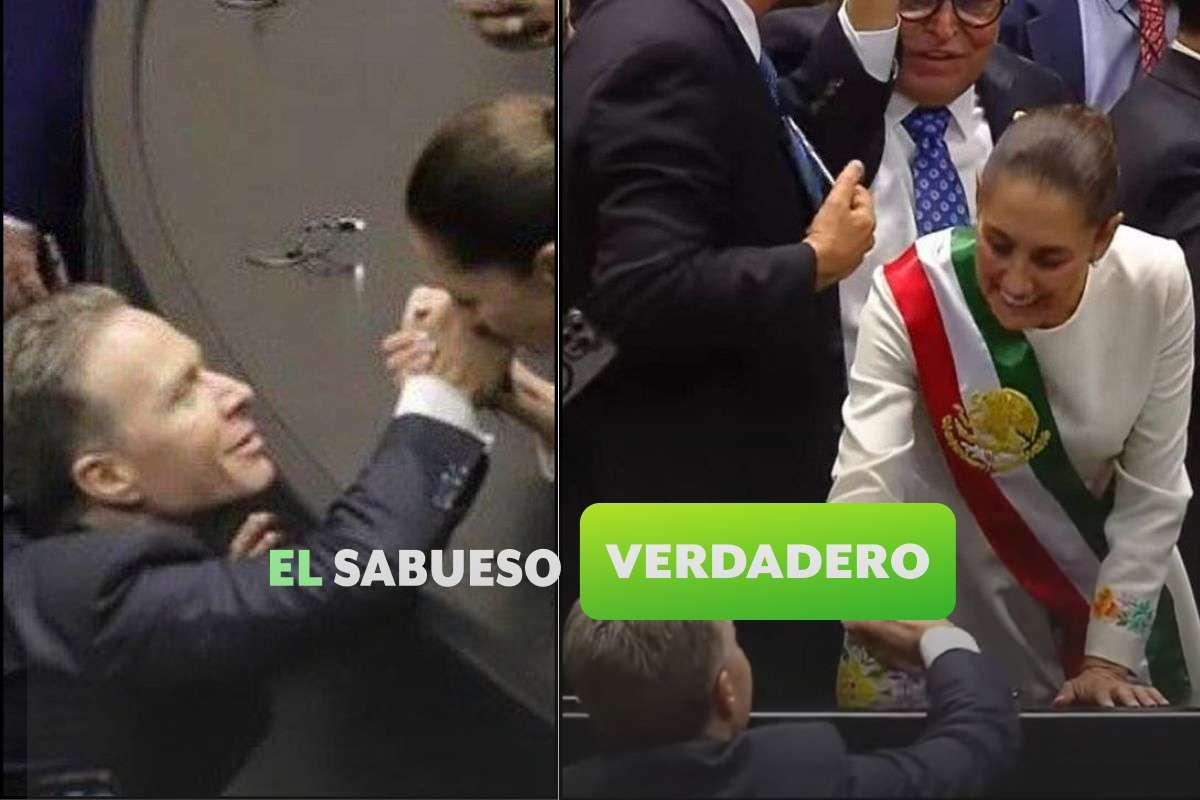 Verdadero: Sheinbaum besó la mano de Manuel Velasco en la toma de ...